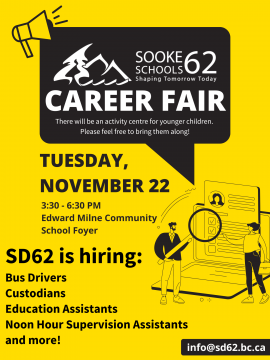 SD62 Career Fair in Sooke on Nov 22 | Sooke School District